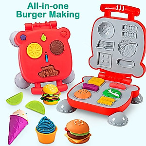 Dough Tools for Kids, 41Pcs Dough Toys Include Play Food Molds - Cupcakes, Ice Cream, Burger, Fries, Noodle, Play Bulk Pack with Roller, Cutters, Scissor, Dough Mat and Storage Bag Gifts (Tools)