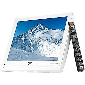 Tyler 13.3” Portable TV LCD Monitor 1080P Rechargeable Lithium Battery Operated, 3 Antenna, HDMI, SD, USB, RCA, FM Radio, Digital Tuner, AV Inputs, AC/DC, TV Stand & Remote Control For Kids Car Travel