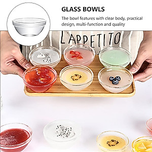 Glass Dessert Bowls Glass Pudding Bowls, Clear Glass Custard Cup Small Glass Bowls, Mini Trifle Bowl Glass Bowls for Ice Cream, Fruit, Pudding, Snack, Cereal, Nuts 6 Pcs (6x3cm)