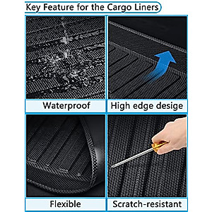 X5 Cargo Liners Rear Cargo Trunk Tray Floor Mats Compatible with 2023 2022 2021 2020 2019 BMW X5 Models,All Weather Protector Custom-Fit 3D Waterproof Durable Odorless Flexible TPO Accessories