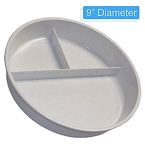 Rehabilitation Advantage High Sided Partitioned Dish with Lid, Gray (Pack of 2)