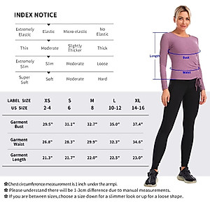 Yoga Tops for Women Ruched Long Sleeve(Blue,S)