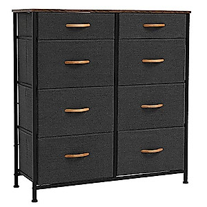 Vertical Furniture Storage Tower - Sturdy Steel Frame, Easy Pull Fabric Bins - Organizer Unit for Bedroom, Hallway, Entryway, Closets - 8 Drawers