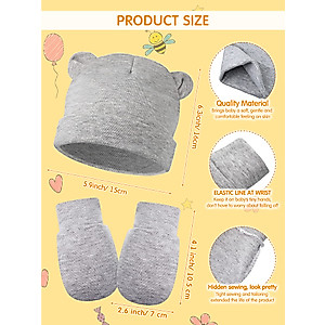 Geyoga 12 Pieces Newborn Hat Mittens Gloves Set Baby Boys Girls Cotton Baby Beanie for 0-12 Months