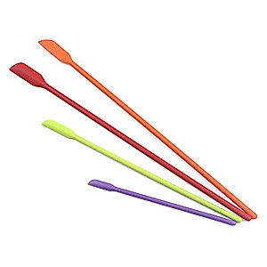 Beauty Spatula, 4 PCS Makeup Spatula Mini Spatula for Cosmetics and Kitchen Jar, Last Drop Small Silicone Spatula for Beauty and Kitchen Tiny Spatula 3 Sizes (4)