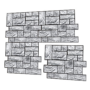 CONCORD WALLCOVERINGS ™ 3D Wall Panels, Pack of 6 - Natural Stone Block Design in Grey, Realistic Textured PVC Panels, 17.5" x 23.75", Covers 17.31 sq.ft., Model 573SG