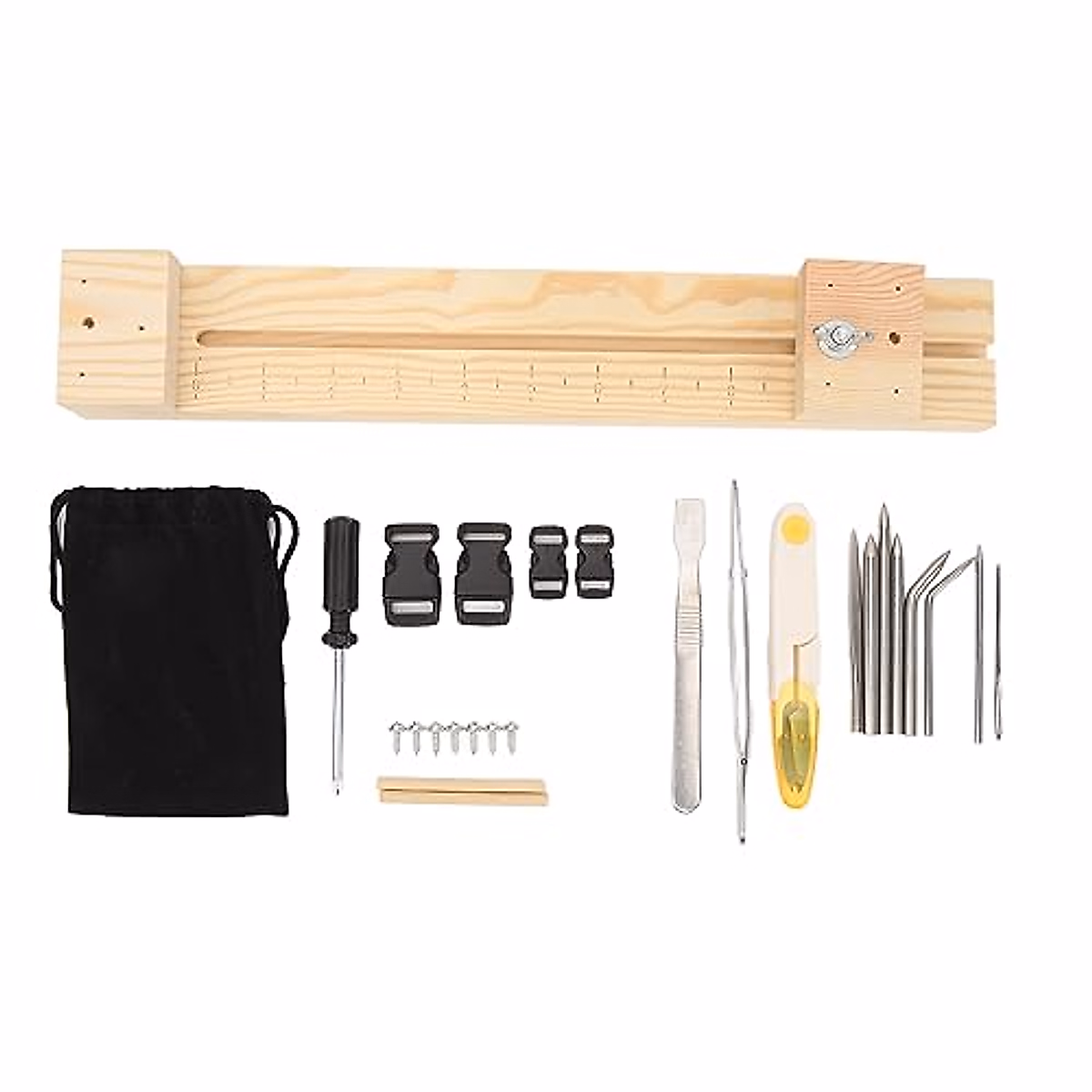 Keenso Wood Jig Bracelet Maker Adjustable Length Paracord Jig Bracelet Maker DIY Wristband Rope KnotFixing