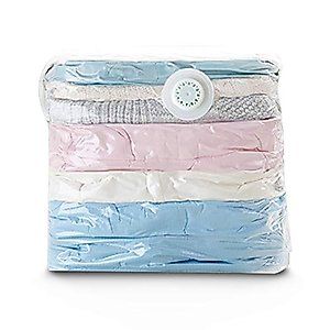 Travel Compression Bags Vacuum Space Saver Bags 6 Pack 27.5 x 18inch Compressed Closet Organizers and Storage Bags No Pumps Needed Plastic Vacuum Bag Clothing Moving Blanket Mattress Bedding Comforters Portable Little Space Waterproof Storage Sealed Ziplo