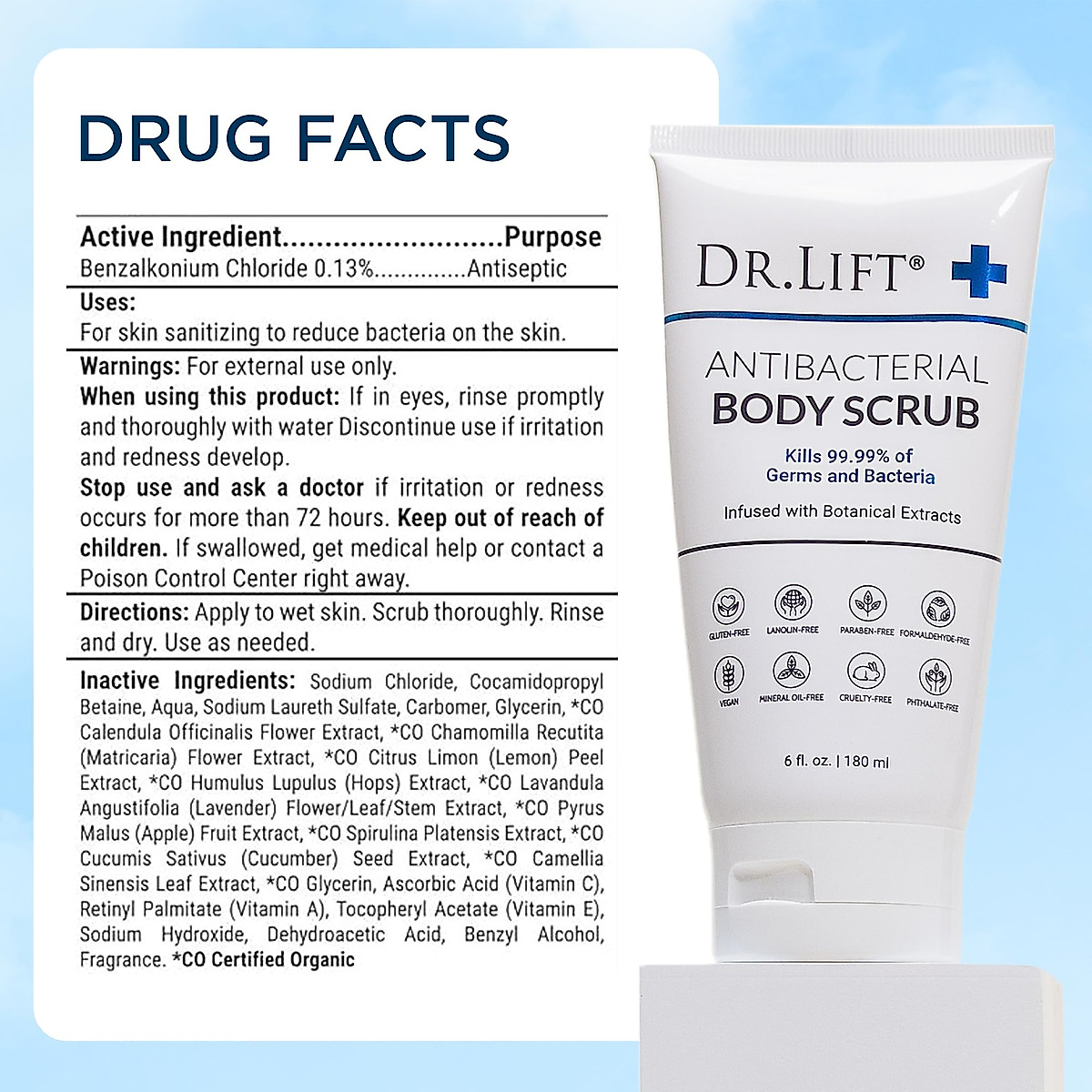 Dr. Lift Antibacterial Body Scrub, 6 oz