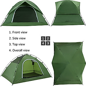Camping Tent for 2 Person, 4 Person, 6 Person - Waterproof Two Person Tents for Camping, Small Easy Up Tent for Family, Outdoor, Kids, Scouts in All Weather and All Season by Clostnature