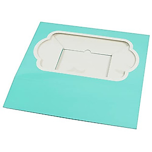 Global Sugar Art Auto-Popup Extra Deep Quarter Sheet Cake Box with Window, Designer Blue, 14 x 10 x 5 Inches, 5 Count. For 9 x 13 sheet cakes, cookies, pastries, desserts.