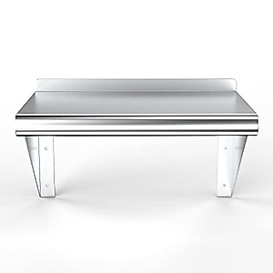 AmGood 12" X 16" Stainless Steel Wall Shelf | Metal Shelving | Garage, Laundry, Storage, Utility Room | Restaurant, Commercial Kitchen | NSF