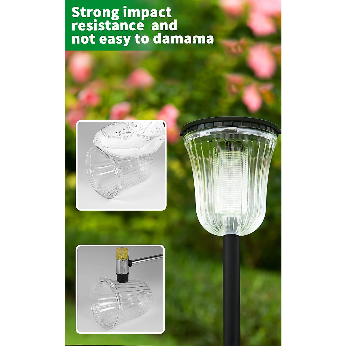 JSOT Solar Pathway Lights Outdoor Waterproof Color Changing,2 Modes Auto On/Off Solar Powered Lights for Garden Backyard Driveway Landscape 6 Pack