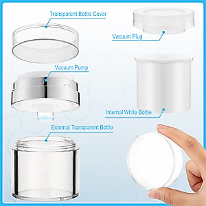 15 Pcs Airless Cosmetic Container Vacuum Cosmetic Bottle Vacuum Cream Jar Travel Cream Container Empty Refillable Cosmetic Air Pump Bottle Airless Pump Jars for Creams (1.7oz/50ml)