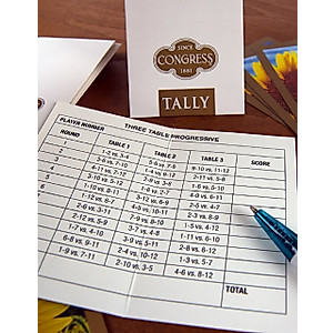 Congress White & Gold Tally Scorecards for Bridge, White & Gold