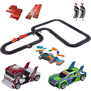 Carrera GO!!! Build 'N Race Electric Powered Slot Car Racing Kids Toy Building Blocks Race Track Set 1:43 Scale, Racing Set 6.9