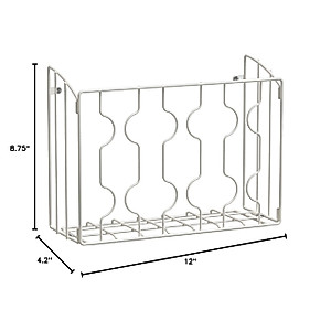 SimpleHouseware Wall Door Mount Kitchen Wrap Organizer Rack, White