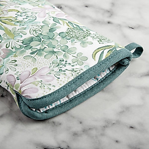 Martha Stewart Succulents Oven Mitt 2-Pack Set, Green, 7"x13"
