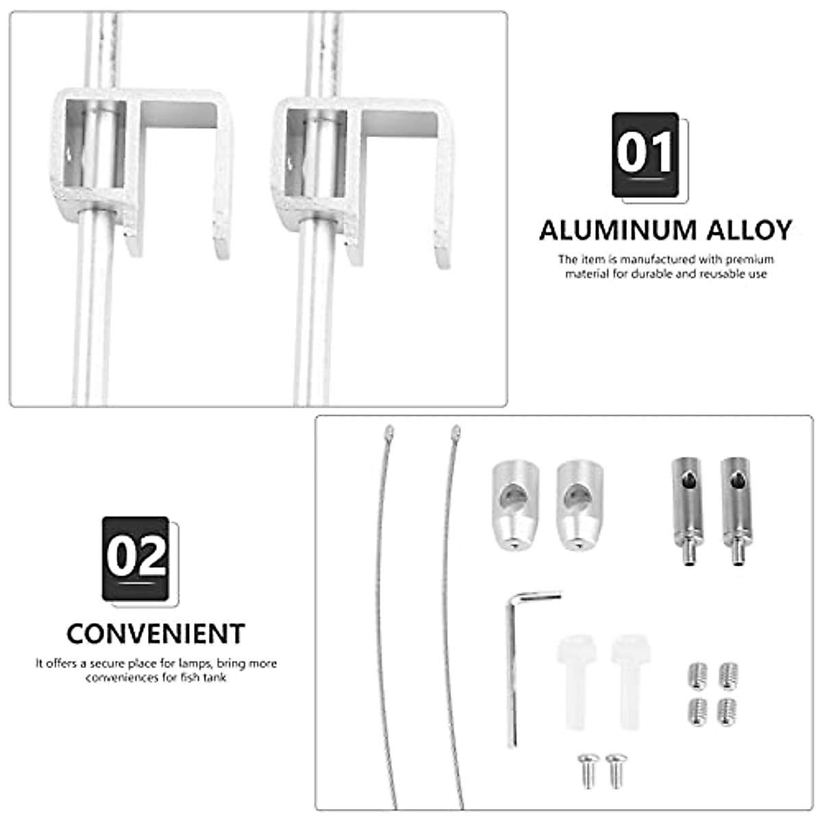 iplusmile Fish Tank Accessory Aquarium Lighting Holder Fish Tank Light Stand Kit, Adjustable Fish Tank Light Rack Aquarium Stand for Aquatic High LED Light Lamp Light Hanging Bracket