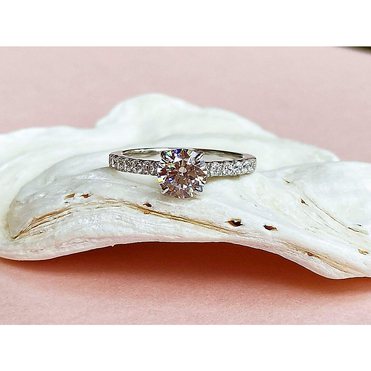 Silver 1.0 Ct Round Bridal Ring Petite Cz Accented Halo Ring Cathedral Engagement Anniversary Solitaire (8)