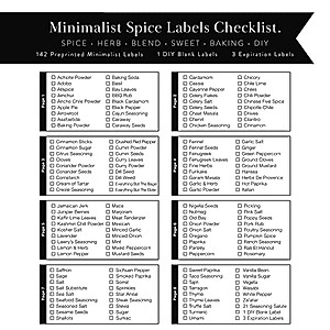 SAVVY & SORTED Minimalist Spice Labels for Spice Jars | 146 Spice Jar Labels Stickers for Containers | Spice Labels Stickers Preprinted | Spice Organizing Labels Herb Seasoning Kitchen Pantry Labels