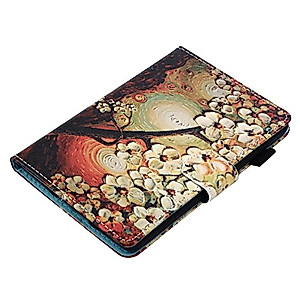 Smart Case for Kindle Paperwhite, Newshine Leather Flip Stand Magnetic Wallet Case with Card Slots for Amazon Kindle Paperwhite E-reader 6" (Fits 2012, 2013, 2014, 2015 Versions) - Plum Flower