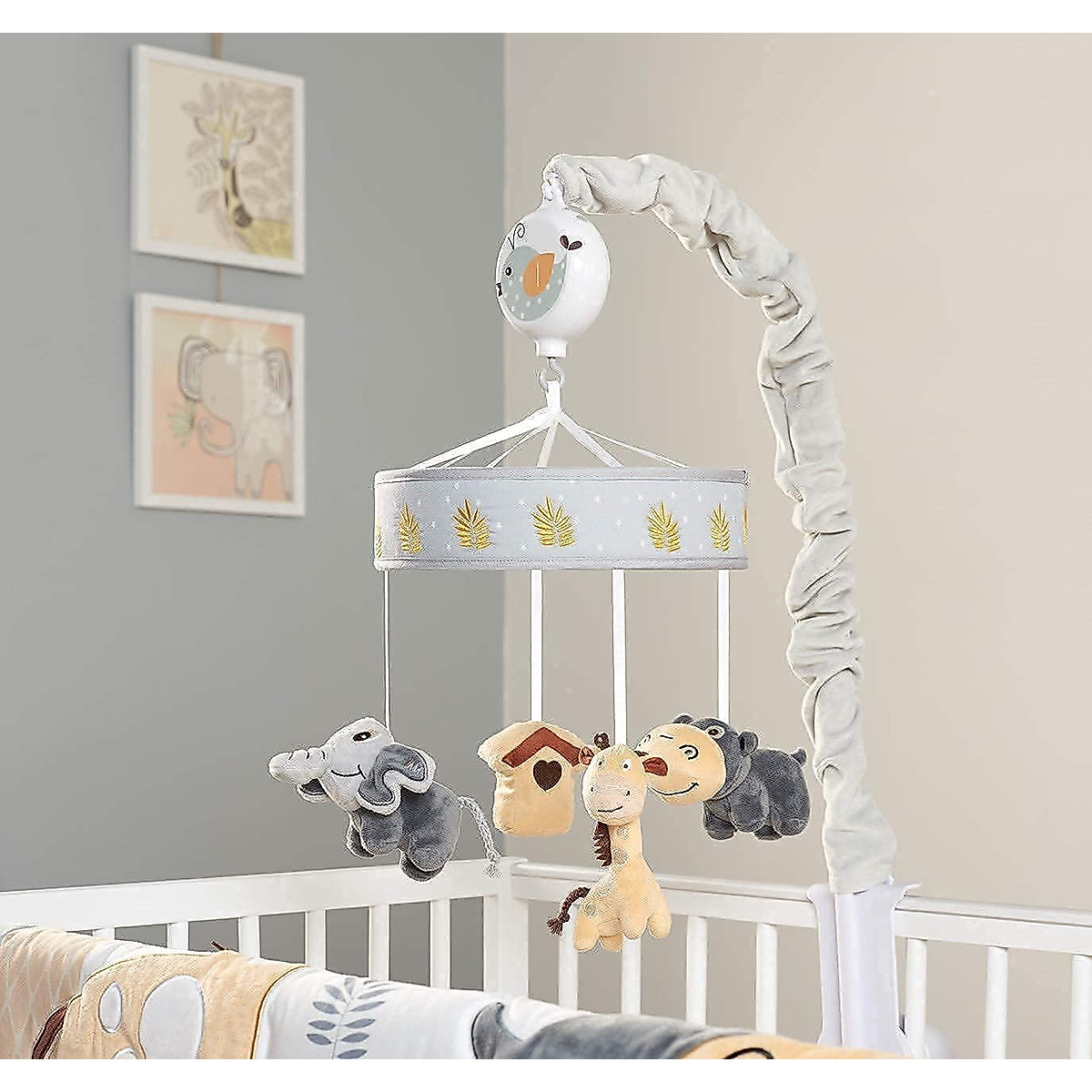 OBERLUX Crib Bedding Set + Baby Play Mat + Musical Crib Mobile - Baby Nursery Room Bundle Set