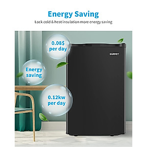 KUPPET Mini Refrigerator Compact Refrigerator-Small Drink Food Storage Machine for Dorm, Garage, Camper, Basement or Office, Single Door Mini Fridge, 4.5 Cu.Ft,Black