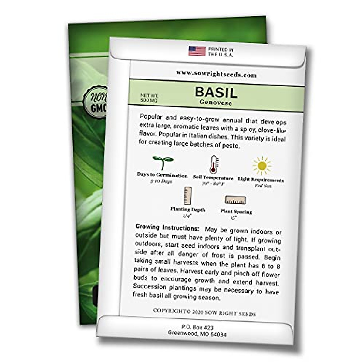 Sow Right Seeds - Hydroponic Herb Seeds for Planting - Basil, Thyme, Cilantro, Parsley, & Oregano Seeds for Planting and Growing a Hydroponic Garden Indoors - Perfect for Your Growing Tower or System