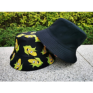 Corn Cob Fisherman Hats Summer Travel Bucket Beach Sun Hat Outdoor Cap for Women Kids Teen Girls