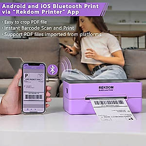 REKDOM Bluetooth Label Printer Wireless Thermal Printer for Shipping Packages, Compatible with iPhone, Android and Windows, Support Amazon, Ebay, Etsy, USPS, Shopify and etc.