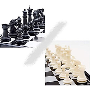 Multipurpose Go Magnetic Travel Chess Set with Folding Chess Board Educational Toys for Kids and Adults (12.6")