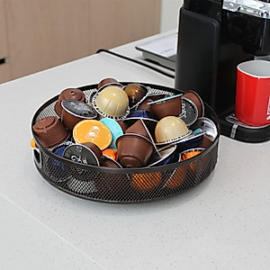 SETTFRFE Lazy Susan Organizer 11 Inches,Metal Mesh Turntable Organizer for Bathroom,Kitchen Countertop,Cabinet,Pantry,Refrigerator, Brown