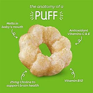 Happy Baby Organics Superfood Puffs, Purple Carrot & Blueberry, 2.1 Ounce (Pack of 6) packaging may vary