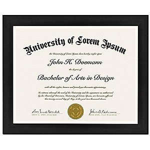 Americanflat 8.5x11 Diploma Frame in Black with Shatter Resistant Glass - Horizontal and Vertical Formats for Wall and Tabletop