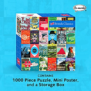 Re-marks British Classics Literary Puzzle, 1000-Piece Jigsaw Puzzle for All Ages