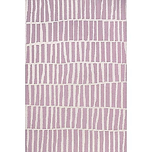 nuLOOM Lemuel Hand Tufted Wool Area Rug, 5' x 8', Baby Pink