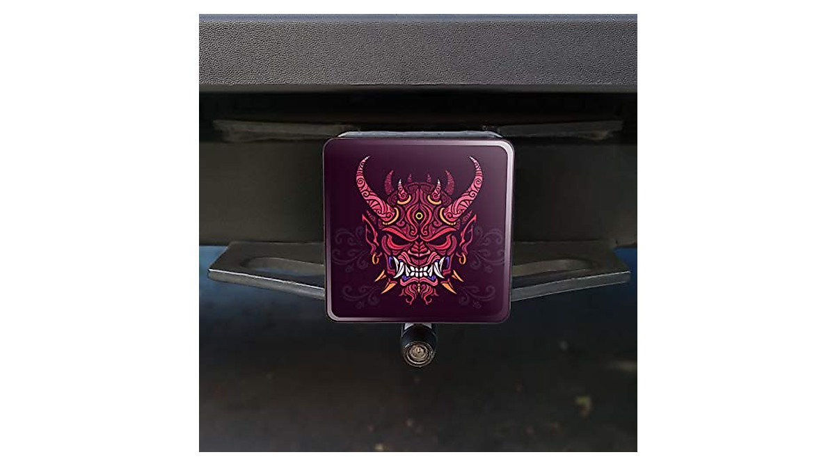 Japanese Horned Demon Hitch Cover - Stylish & Durable