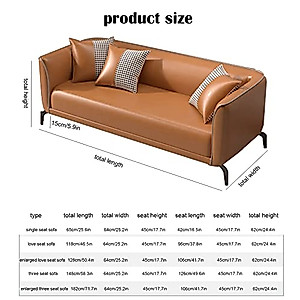 Sofa Couch Modern Living Room Sofa with Throw Pillows Composite Leather Breathable Fabric Sofa Couch Metal Support Feet High Rebound Sponge Cushions for Living Room Office