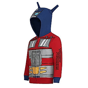 Hasbro Transformers One Optimus Prime and Bumblebee Boys Zip Up Hoodie for Big Kids Red