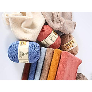 TEHETE 100% Merino Wool Yarn for Knitting 3-Ply Luxury Warm Soft Lightweight Crochet Yarn (Light Grey)