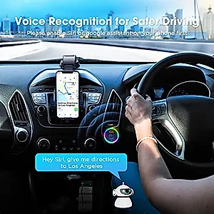 Upgraded Bluetooth FM Transmitter for Car, Auto-Tune Bluetooth Car Adapter, 2 Microphones & QC3.0 Bluetooth Radio for Car/ Music Player/ Car Kit with Big Knob Button, 9 Colors LED Backlit