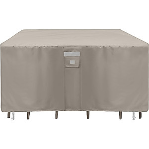 Garden Balsam Waterproof Rectangular Patio Table and Chair Cover Blue Grey 62" L X 42" D X 28" H Outdoor General Purpose Furniture Covers Patio Furniture Set Cover
