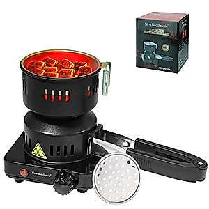 NewBeeclassic Electric Charcoal Starter,650W Durable Faster Coals Burner with Detachable Handle Stainless Steel Grill 49ft Cable,Multipurpose Fast Heating for Hookah BBQ Kitchen etc