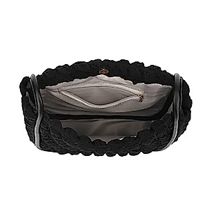 Tote Handbags for Women, Large Shoulder Bag Fashion Tote Handbag Ladies Top-handle Purse Bag, Girls Shoulder Bucket Bag (Black)