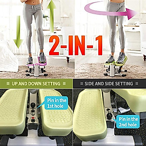 leikefitness Twist Stair Stepper 6600(Green) and Ab Wheel Roller with Intelligent Display 1301 Bundle