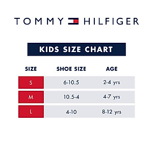 Tommy Hilfiger Unisex Kids' Athletic Socks - Cushioned Crew Socks (6 Pack), Size Medium, Black