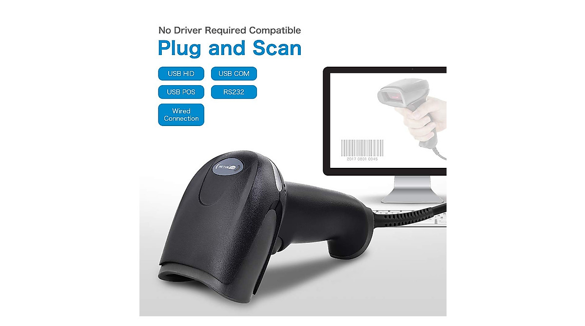 NETUM USB Barcode Scanner - Fast, Reliable & Versatile