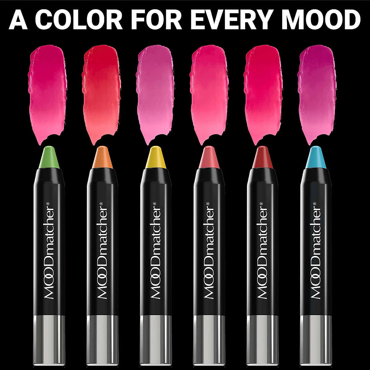 MOODmatcher Twist Stick Original Color-Change Lipstick, Red-12 Hour Long Wear, Waterproof, Ultra Hydrating With Aloe & Vitamin E, Smudgeproof, faderproof & Kissproof (Orange)