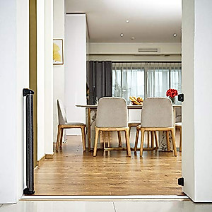 EasyBaby Retractable Baby Gate, 33" Tall, Extends up to 55'' Wide, Grey/Child Safety Baby Gates, Pet Retractable Gates for Stairs, Doorways, Hallways, Indoor and Outdoor